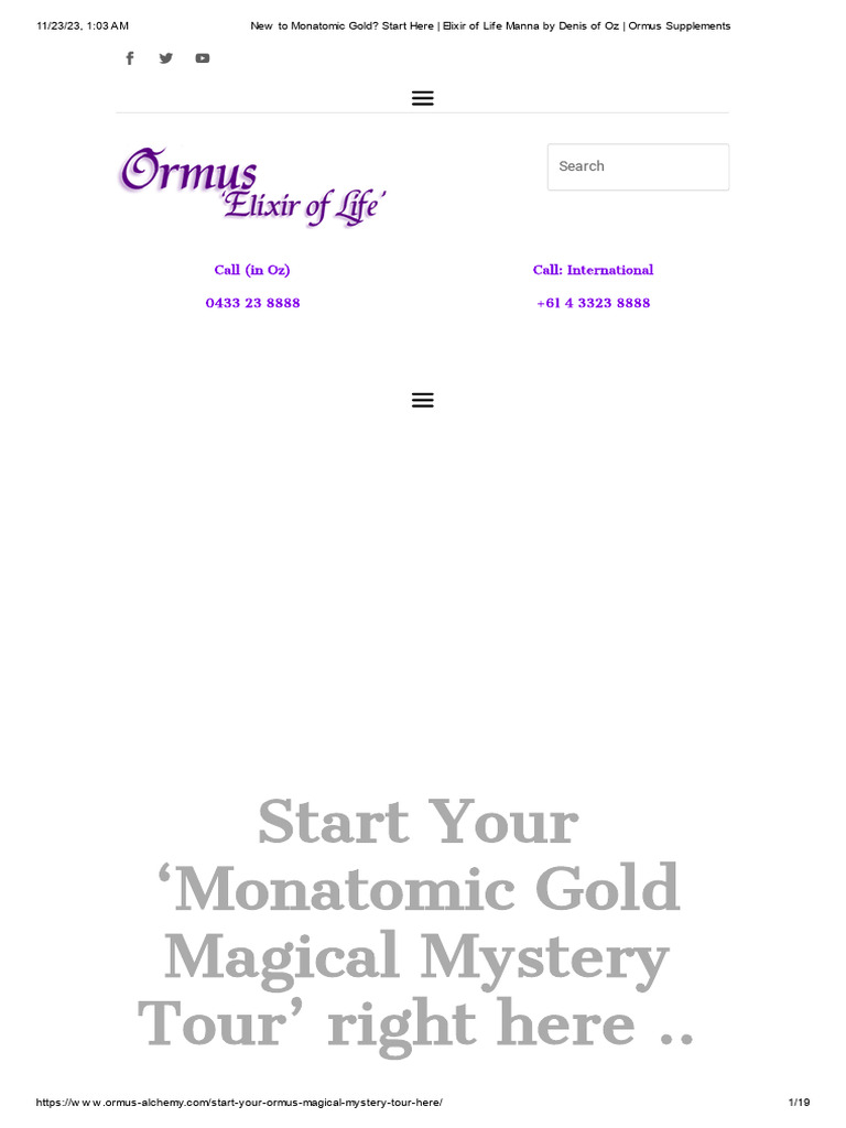 New To Monatomic Gold - Start Here - Elixir of Life Manna by Denis of ...