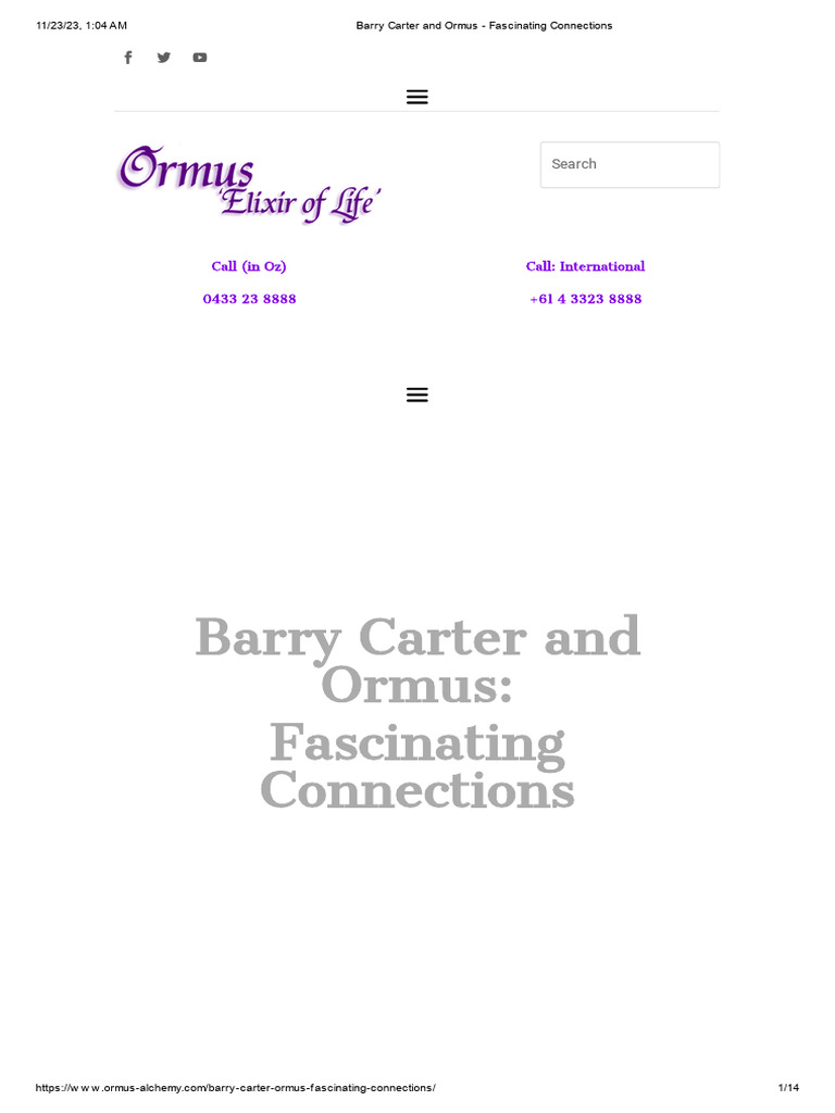 Barry Carter and Ormus - Fascinating Connections | PDF | Medical ...