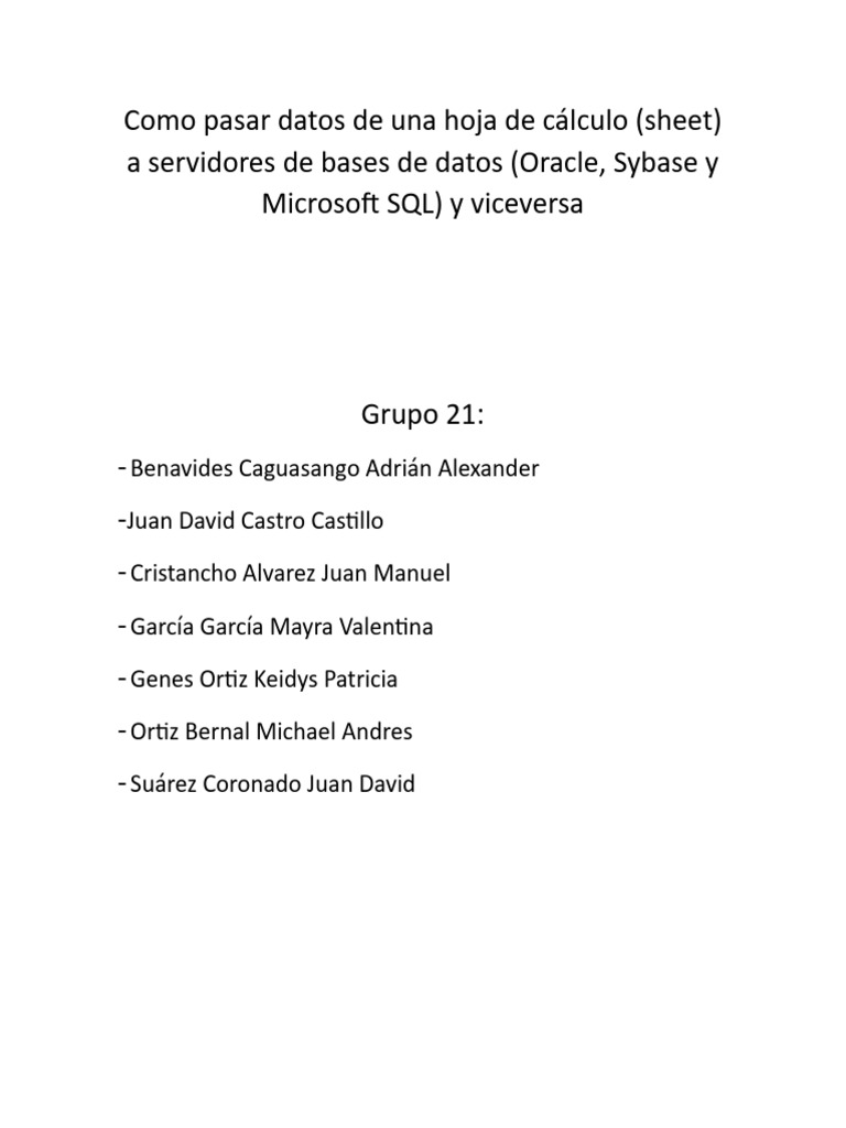 Trabajo Compensativo Avance 6 | PDF | SQL | Microsoft Excel