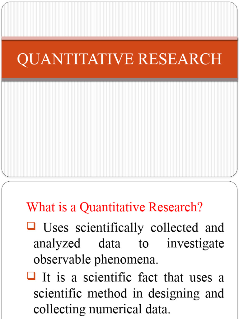 Quantitative Research | PDF | Quantitative Research | Statistics