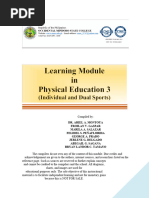 Pe 3 Module PDF | PDF | Athletic Sports | Racquet Sports