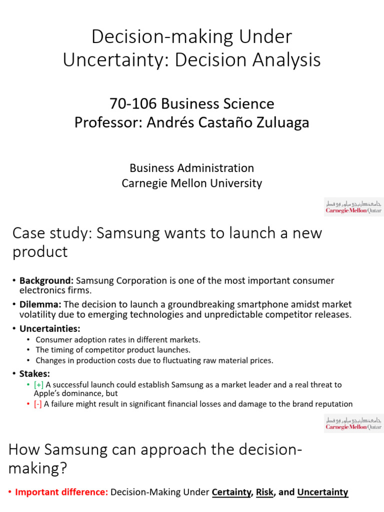 Decision-Making Under Uncertainty | PDF | Risk | Uncertainty