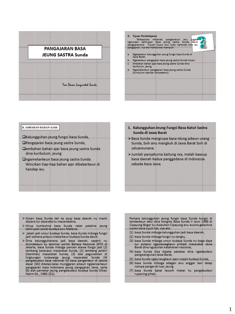 3 - Pangajaran Basa Jeung Sastra Sunda | PDF