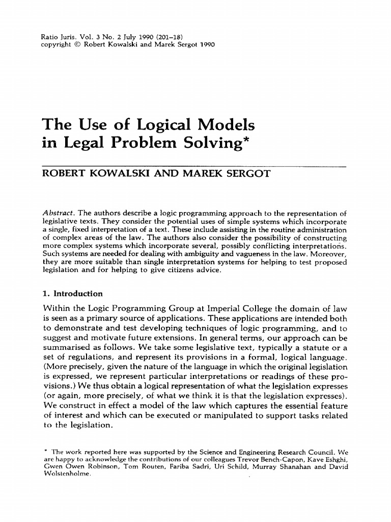 Kowalski 1990 | PDF | Logic | Computer Programming