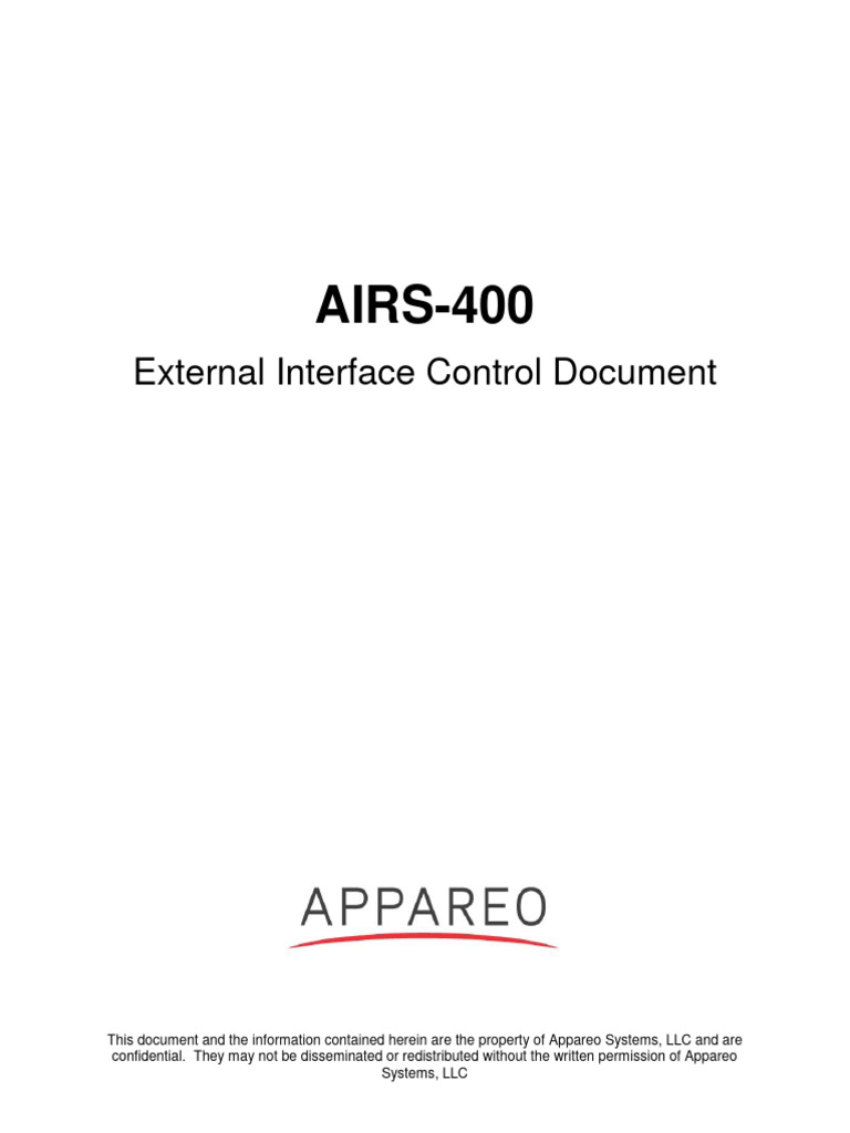 AIRS 400 Interface Control Document | PDF | Usb | Electrical Connector