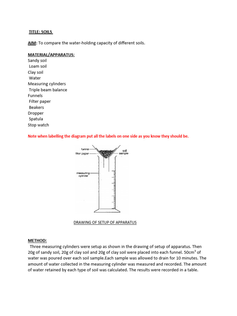 Biology Soils Lab | PDF