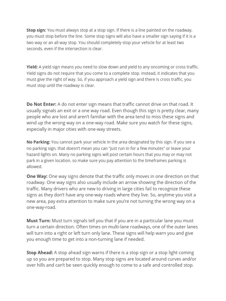 Stop Sign | PDF | Traffic | Lane