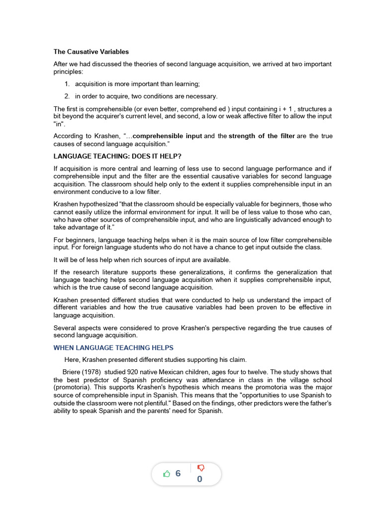 Module 6 Causative Variables Compress | PDF | Second Language Acquisition | Language Acquisition