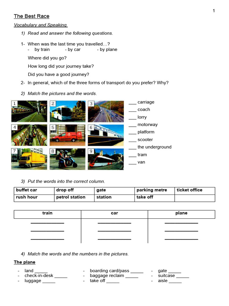 Int - 2c - The Best Race - Comparison | PDF | Land Transport | Transport