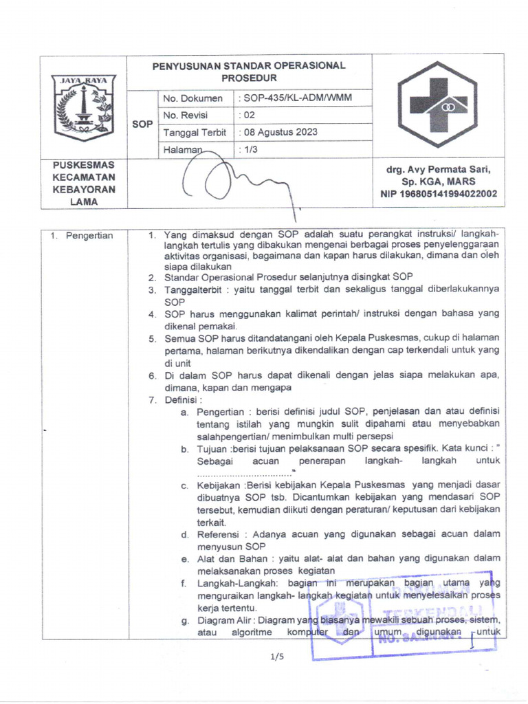 Sop Penyusunan Sop | PDF