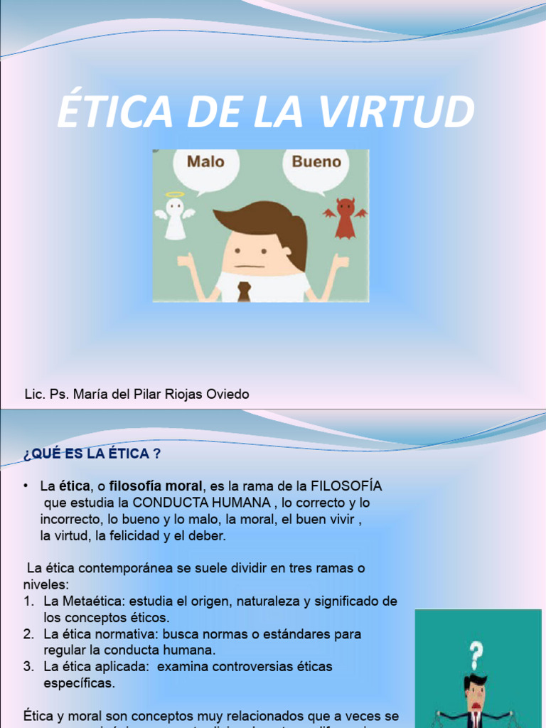 Etica de La Virtud Sesion 1 | PDF | Virtud | Conocimiento