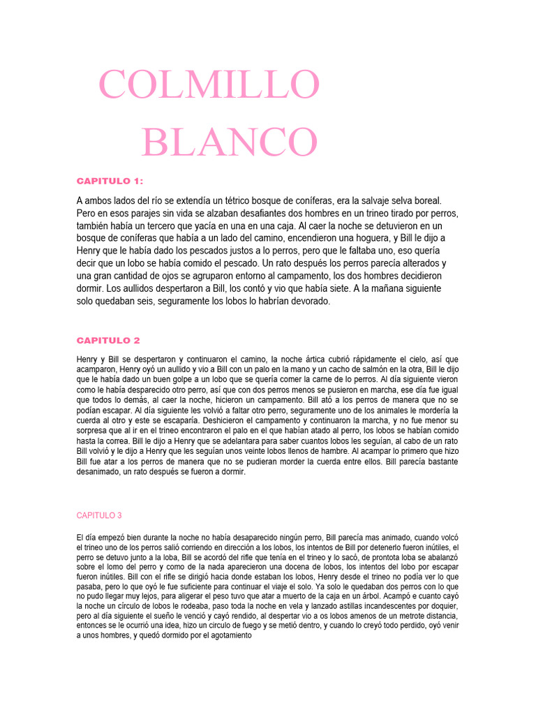 COLMILLO | PDF | Colmillo Blanco
