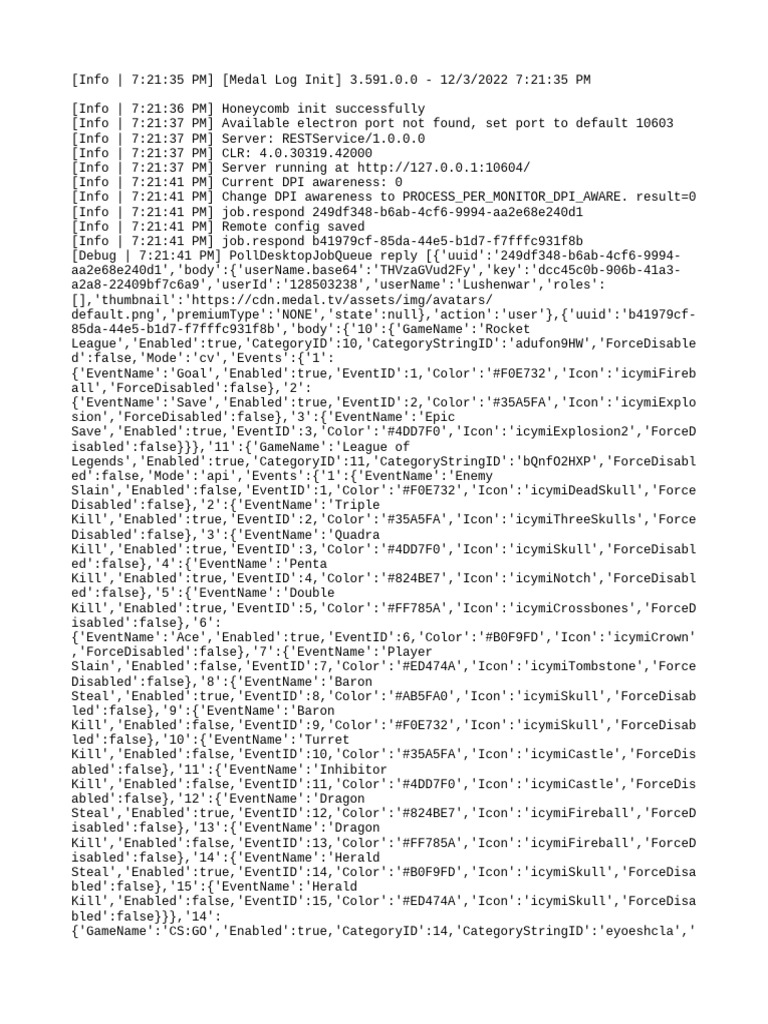 Medal Log 20221203 | PDF | Screenshot | Computing