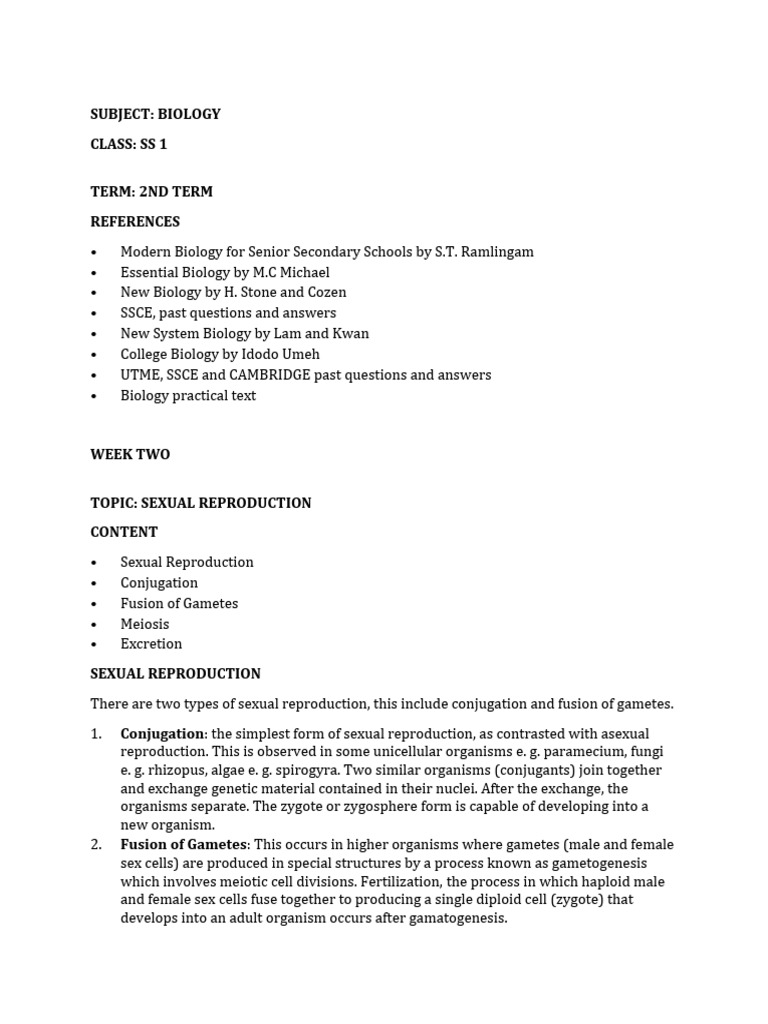 Sexual Reproduction | PDF | Meiosis | Sexual Reproduction