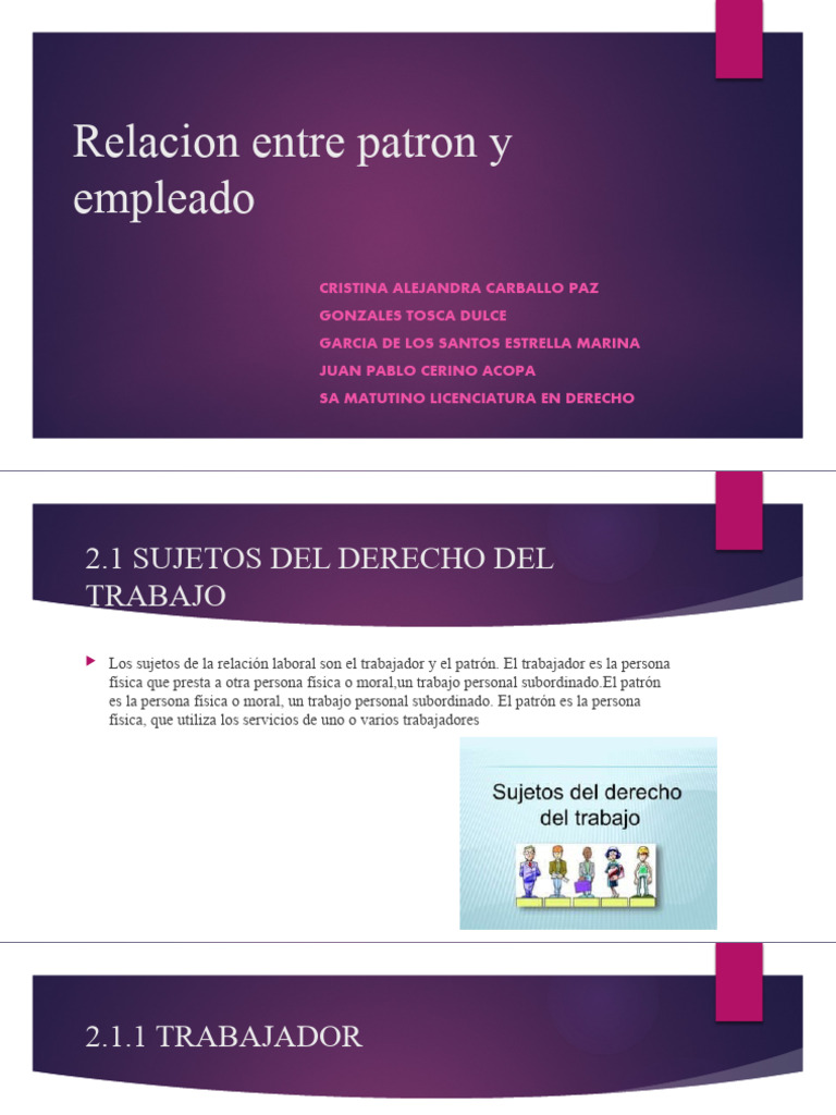 Relacion Entre Patron y Empleado | PDF | Business | Justicia