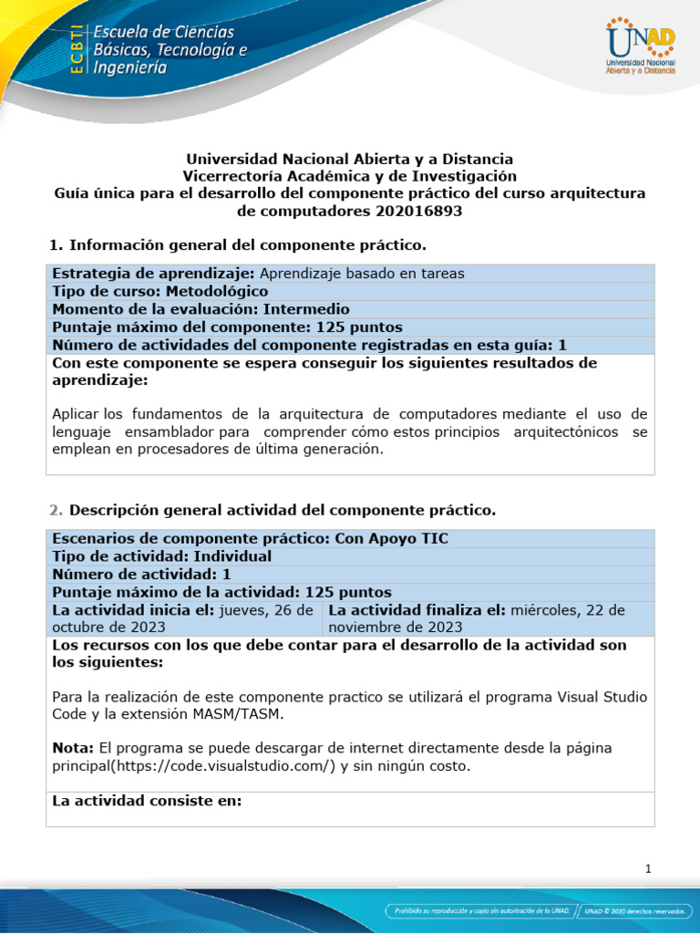 Guía para el desarrollo del componente práctico y rúbrica de evaluación - Unidad 3 - Tarea 4 ...