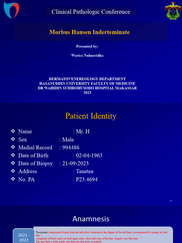 CPC Morbus Hansen Indeterminate | PDF | Histopathology | Skin