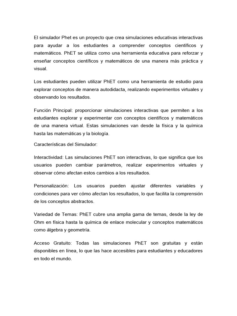 Simulaciones Interactivas PhET para Estudiantes | PDF | Olas | Simulación