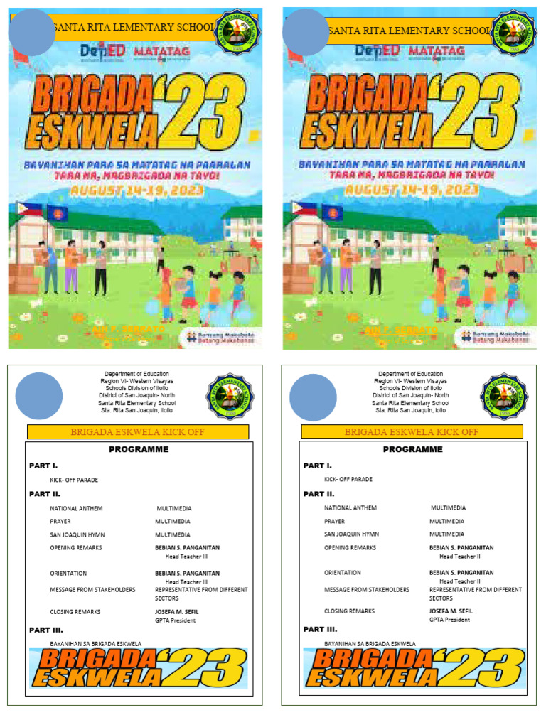 Program For Brigada 2023 | PDF