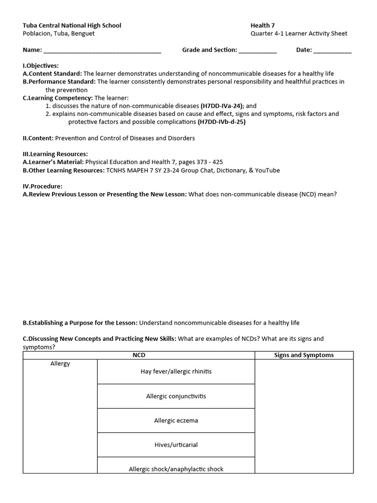 Understanding Non-Communicable Diseases | PDF | Non Communicable ...