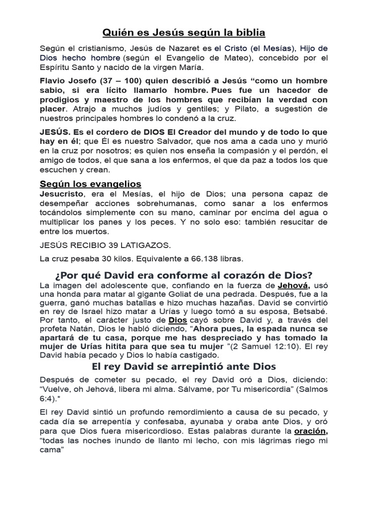 Jesús: El Mesías y Salvador según la Biblia | PDF | Jesús | David