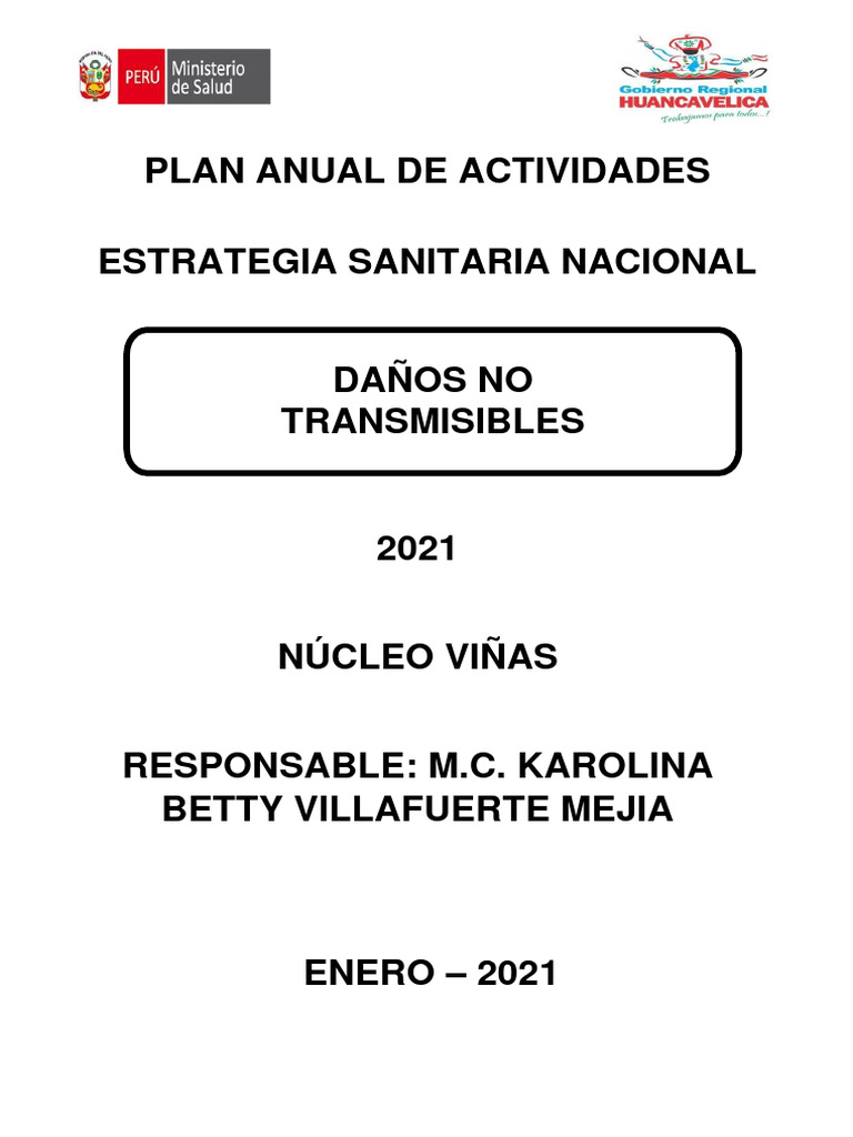 Plan Anual DNT | PDF | Las enfermedades no transmisibles | Epidemiología