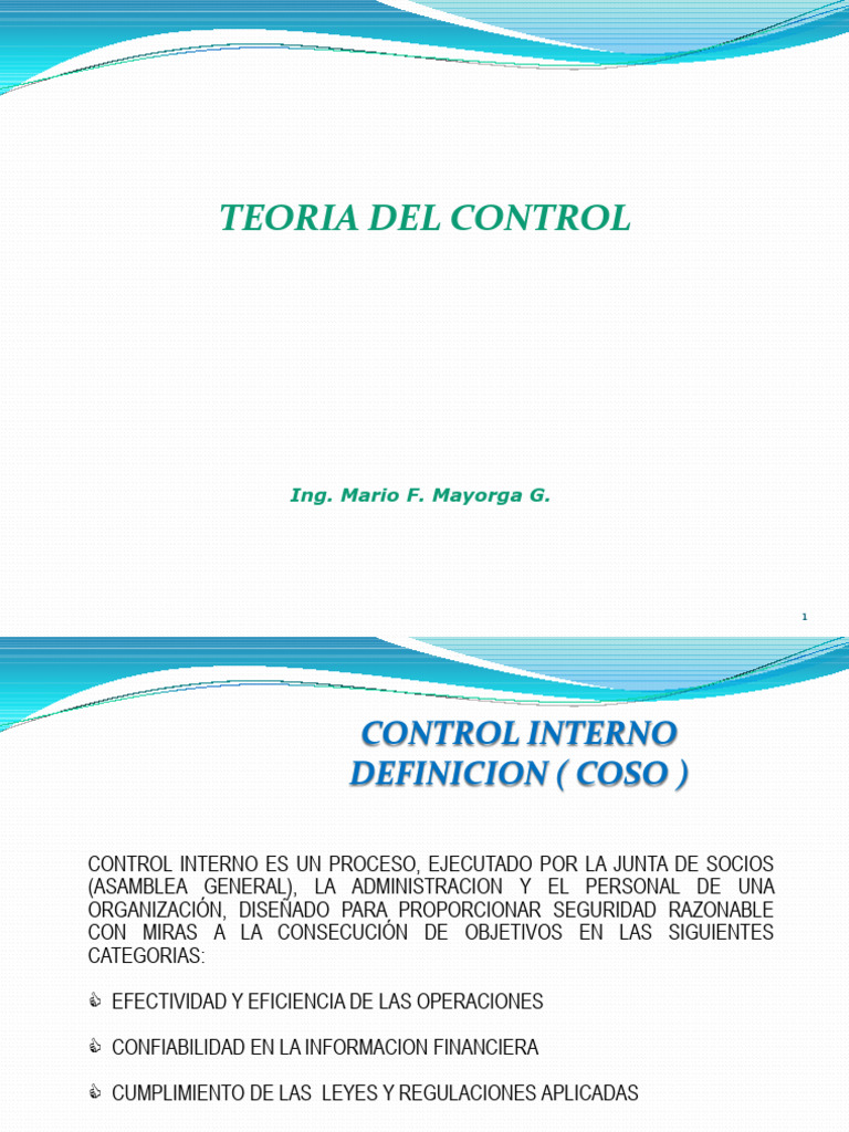 Teoria Del Control | PDF | Auditoría | Planificación