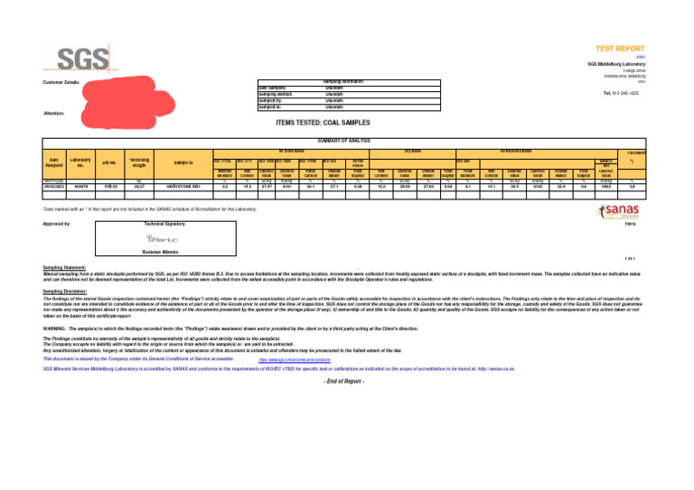 Graystone Latest Lab Report RB1 | PDF