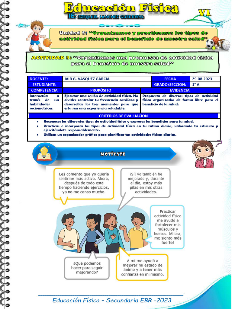 1° Act 4 Ef Uni 5 - Sem 4 | Descargar gratis PDF | Ejercicio aerobico | Educación Física