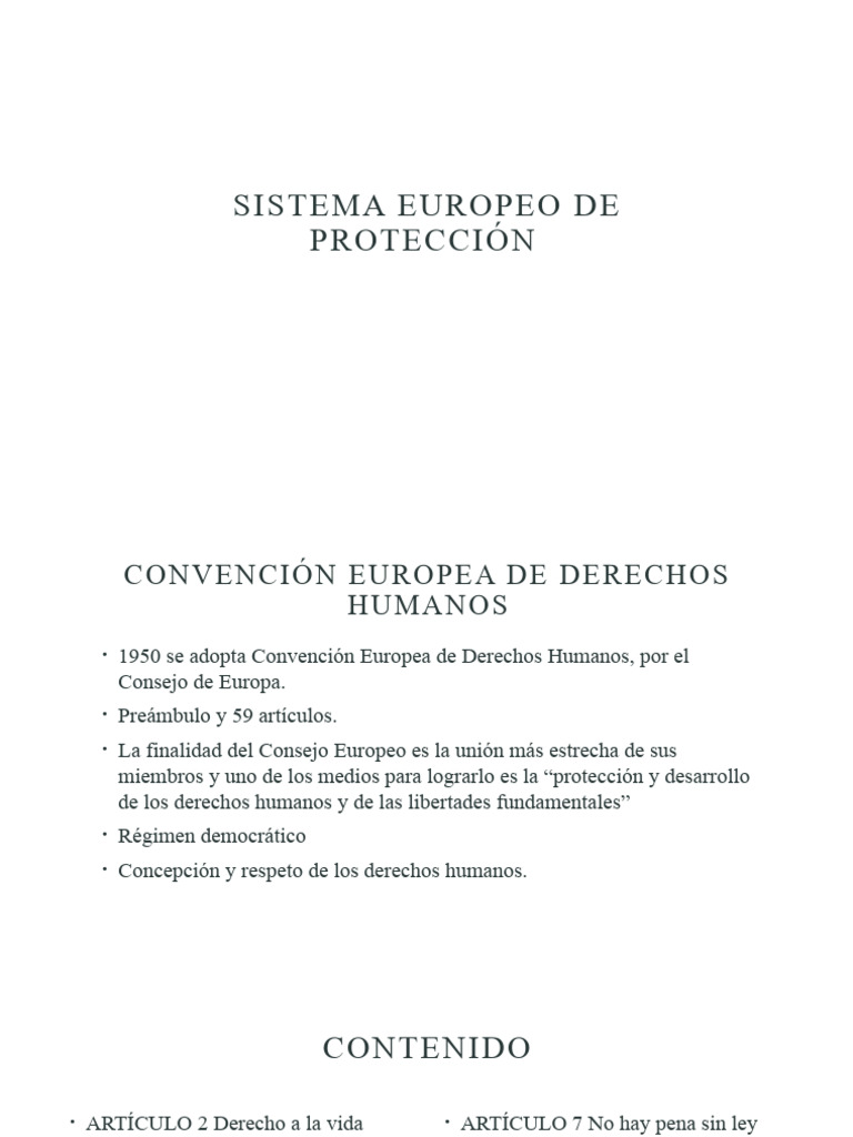 Sistema Europeo de Protecciónde Los DDHH | PDF | Convenio europeo de derechos humanos | Gobierno ...