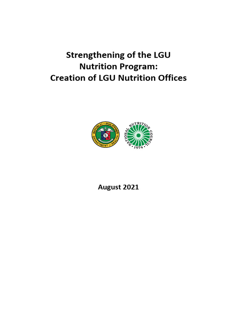 FINAL - Strengthening of The LGU Nutrition Program Creation of LGU ...