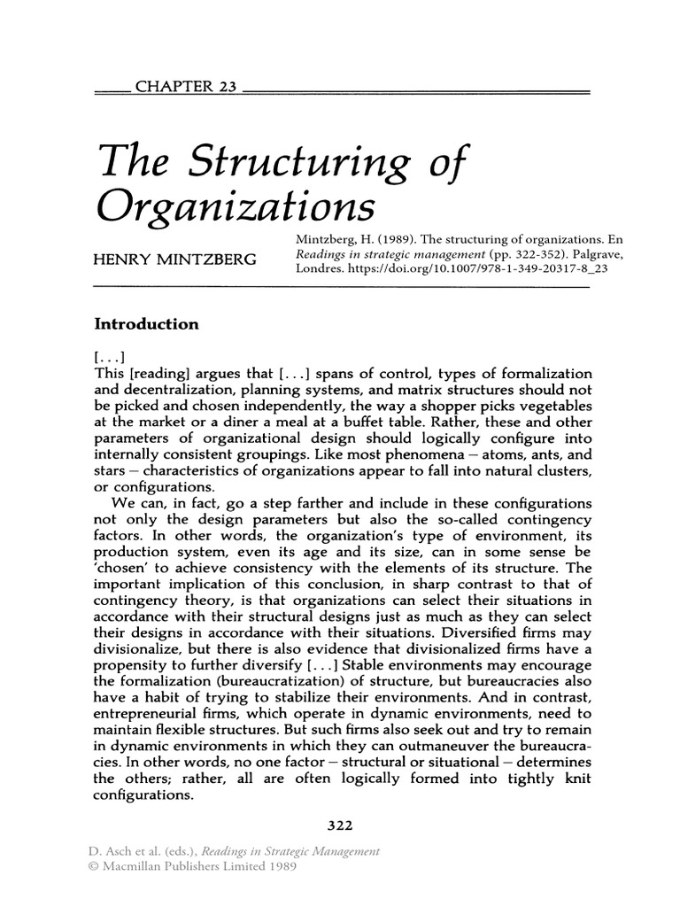 Mintzberg 1989 | PDF | Decentralization | Bureaucracy