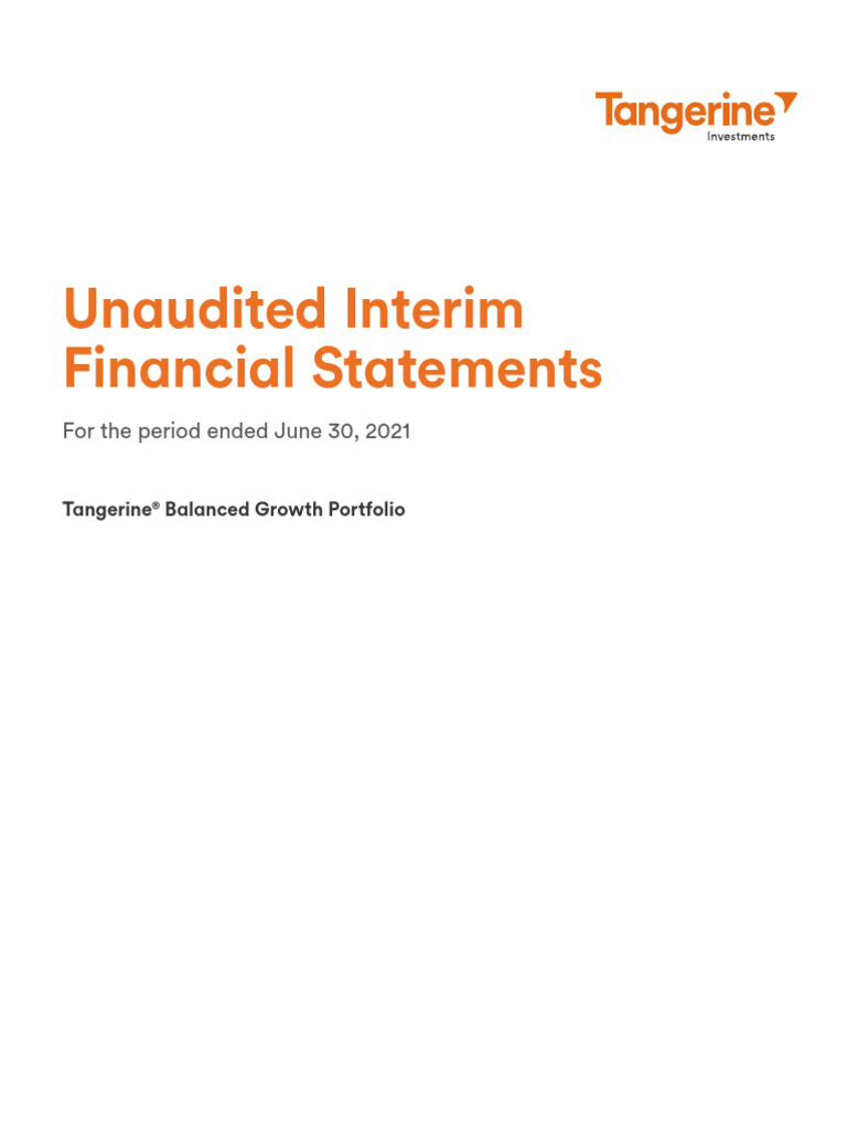 Tangerine Bank Schedule of Investments and Financial Positions. | PDF ...