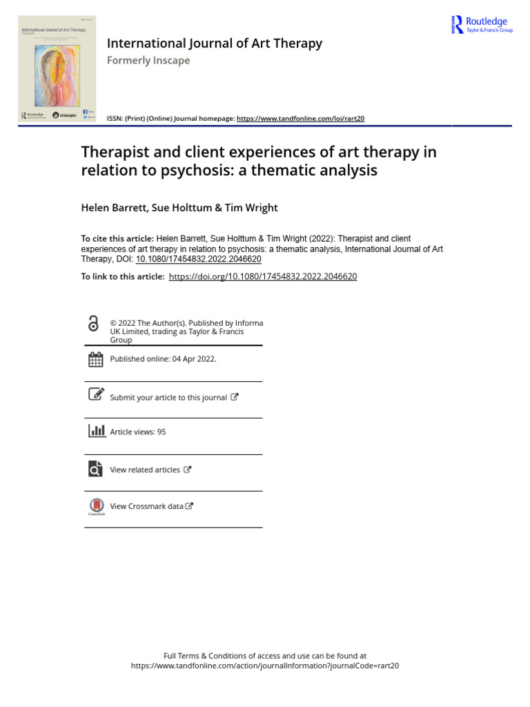 Therapist and Client Experiences of Art Therapy in Relation To ...