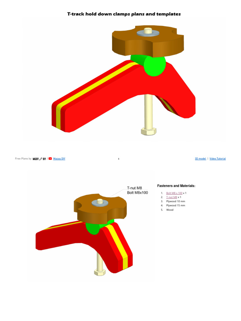 DIY T-Track Hold Down Clamps Plans | PDF