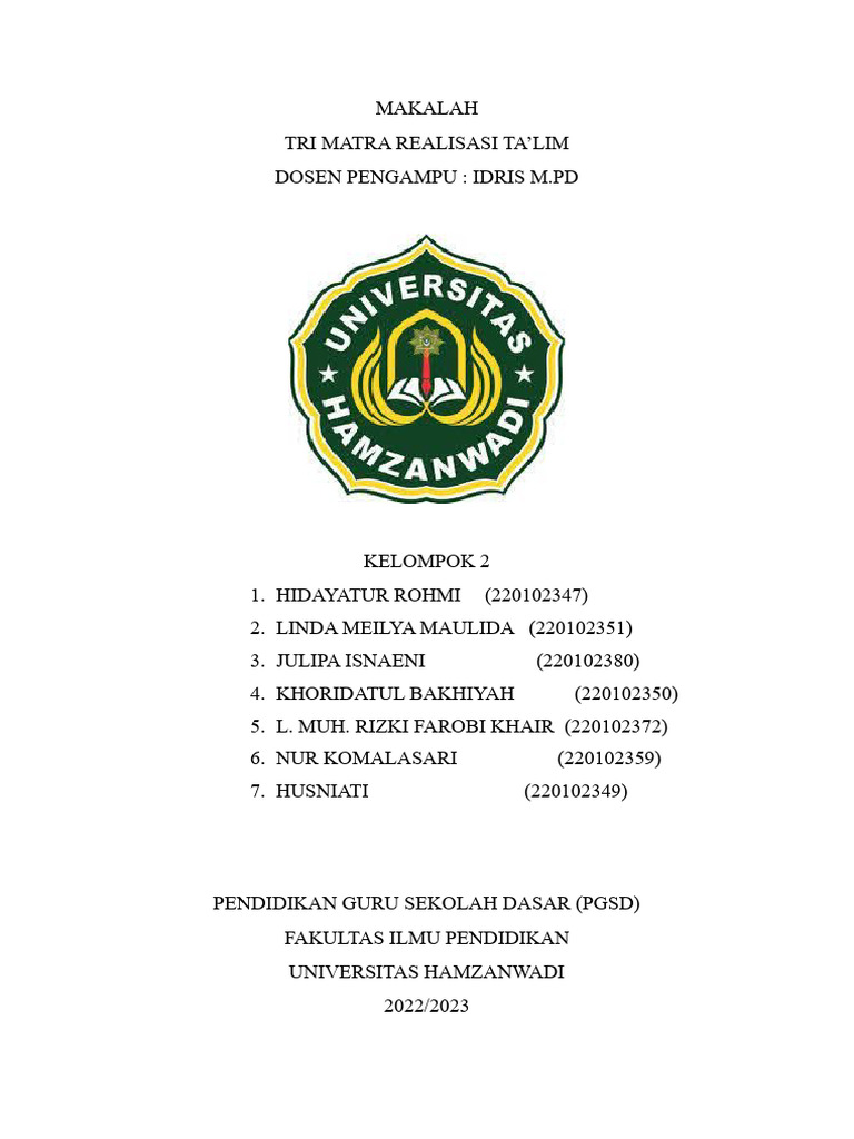 Makalah Tri Matra Realisasi | PDF | Karier & Perkembangan | Agama ...