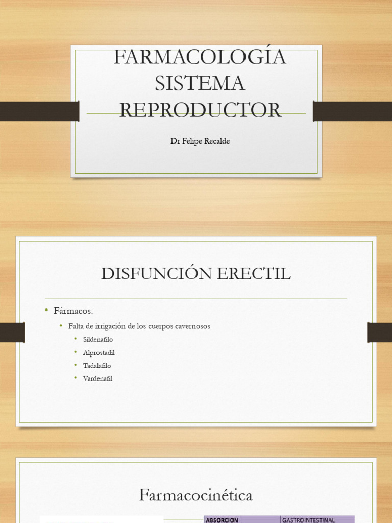 FARMACOLOGÍA Disfuncion Erectil | PDF | Disfunción eréctil | Medicina ...