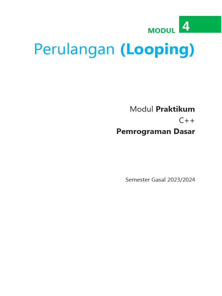 Dasar Pemrograman Modul 4 Perulangan | PDF | Pengelolaan Keuangan ...