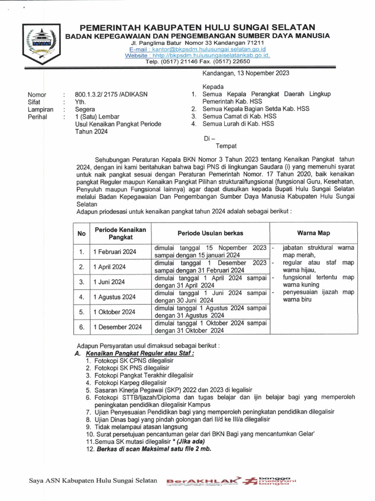 Surat Edaran Pangkat | PDF