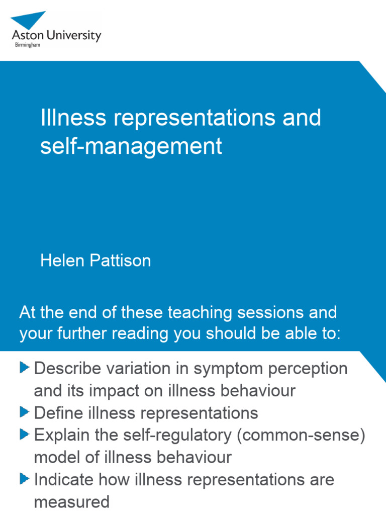 Lecture 03-Illness Representations and Self-Management Handout | PDF ... Lecture 03-Illness Representations and Self-Management Handout | PDF ...