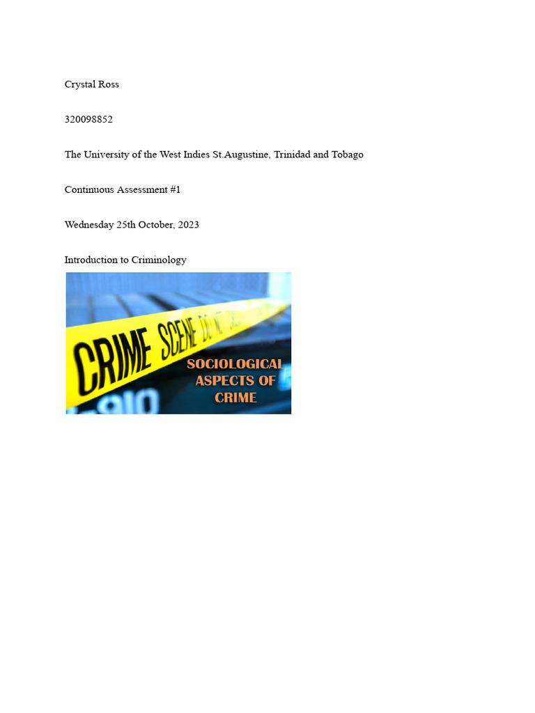 Criminology CA #1 | PDF | Deviance (Sociology) | Crimes