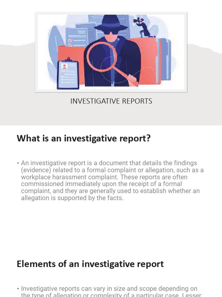 Investigative Reports | PDF | Complaint | Evidence