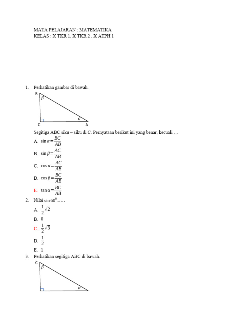 Soal PAS Matematika Kelas X | PDF