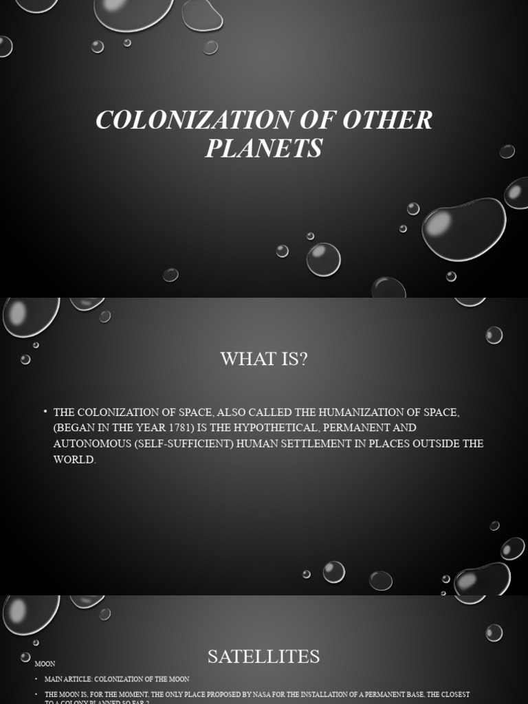 Colonization of Other Planets | PDF | Space Colonization | Mars