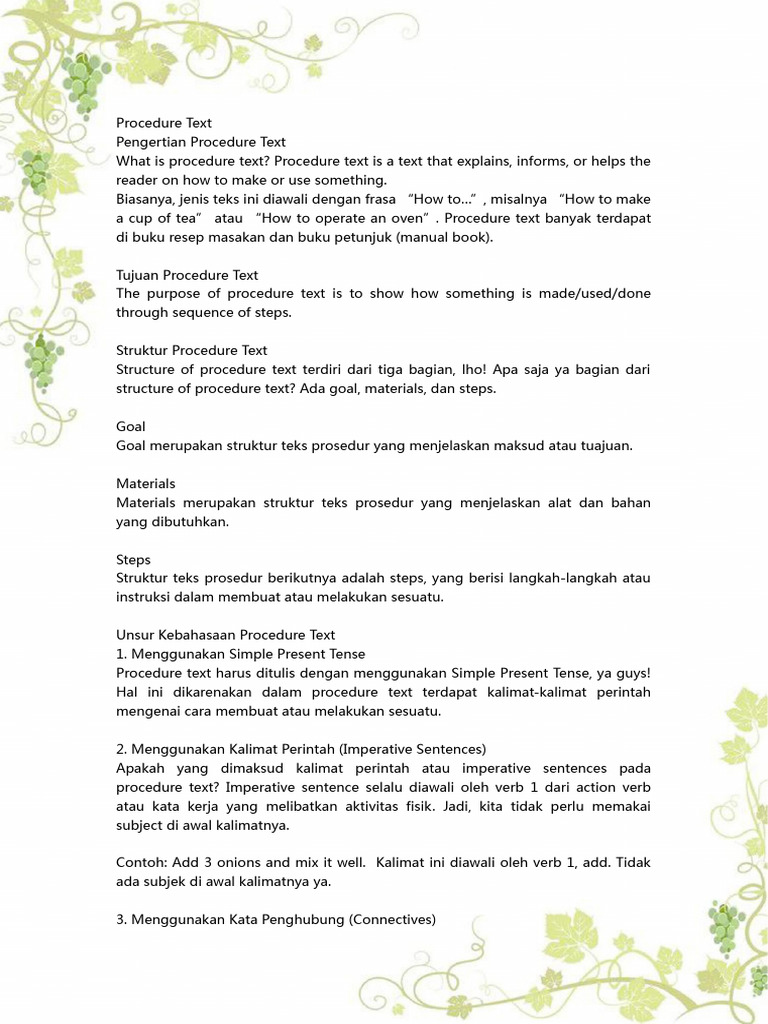 Panduan Lengkap Procedure Text | PDF