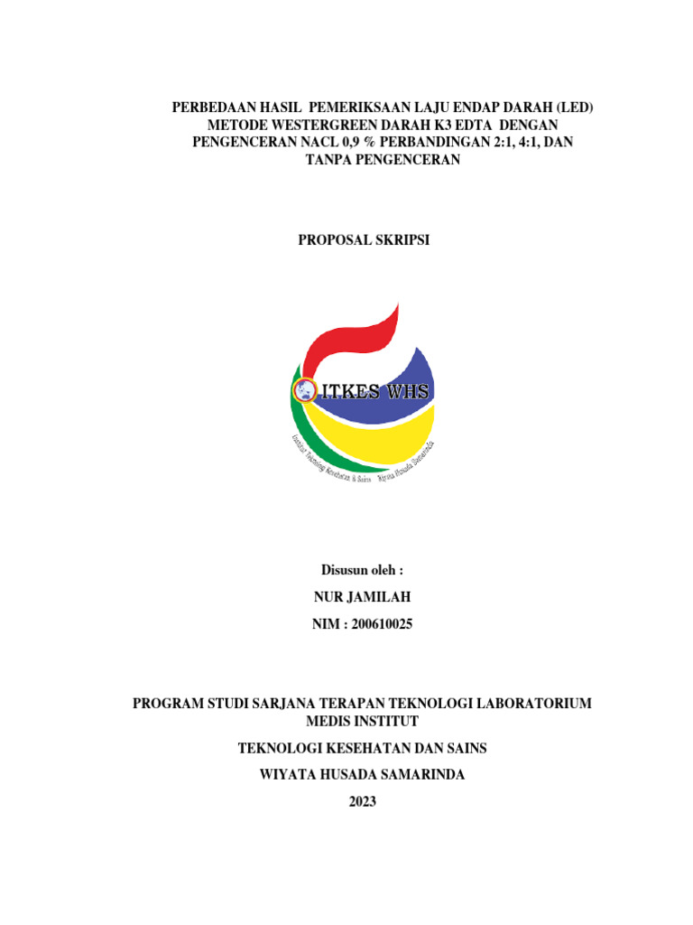 Proposal Skripsi Nur Jamilah | PDF | Sains & Matematika