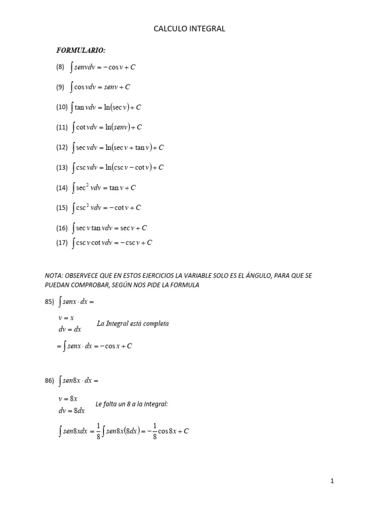 1.-EJERCICIOS DE INTEGRALES 3a. LISTA | PDF | Integral | Logaritmo