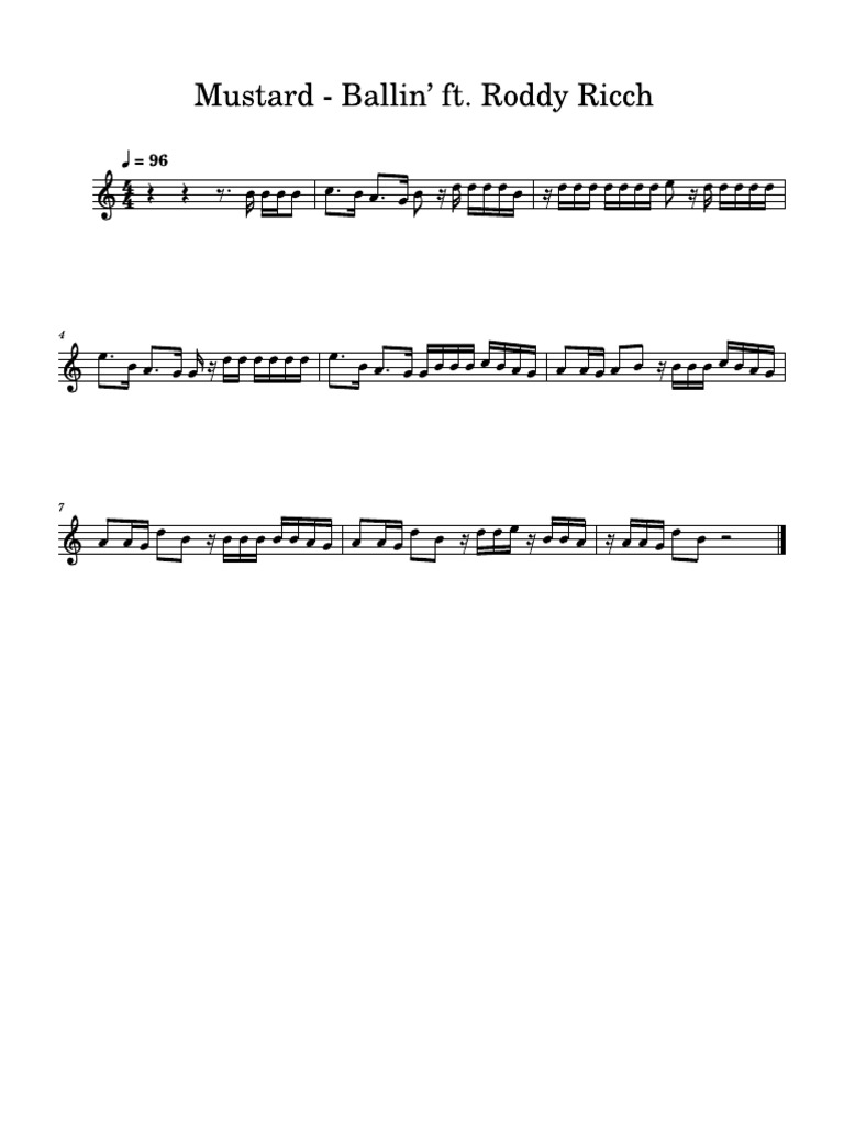 Ballin' - Mustard Mustard - Ballin' FT Roddy Ricch | PDF