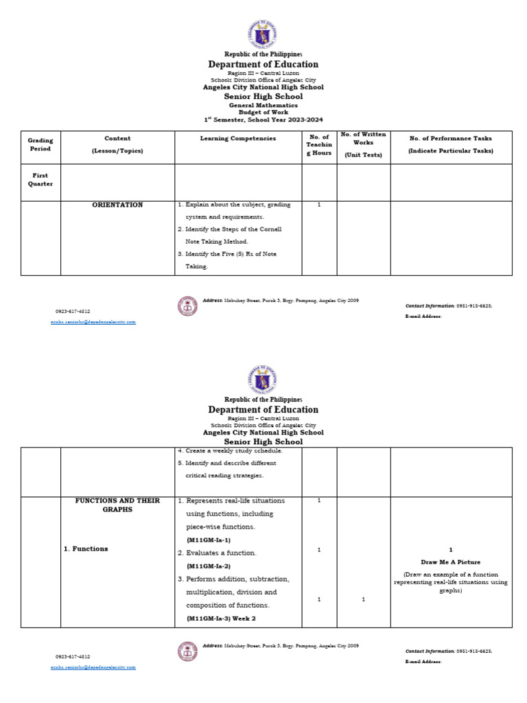 BOW General Mathematics | PDF | Function (Mathematics) | Exponential Function