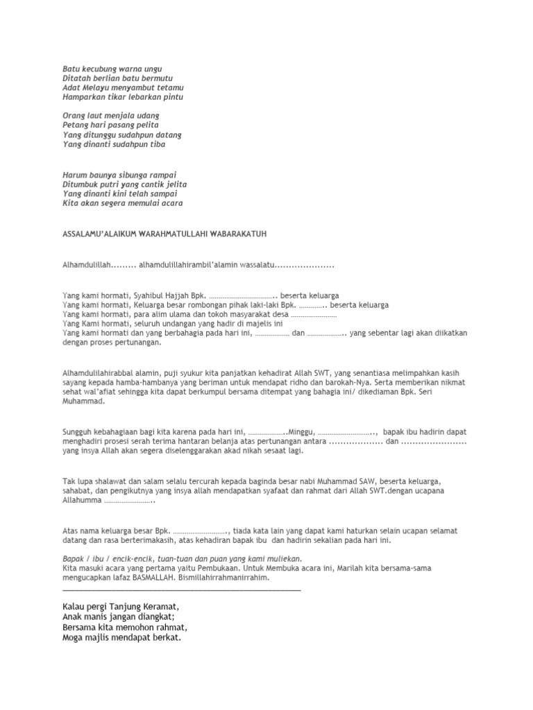 Susunan Acara Serah Terima Hantaran | PDF